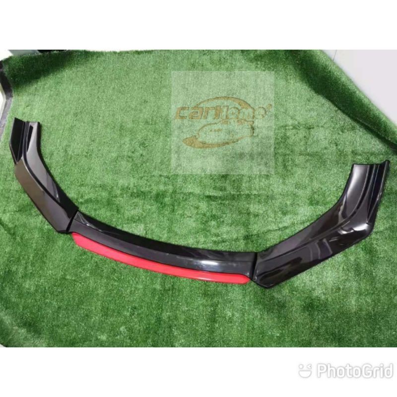 universal front bumper diffuser lip 2 tone black+red material PP body ...