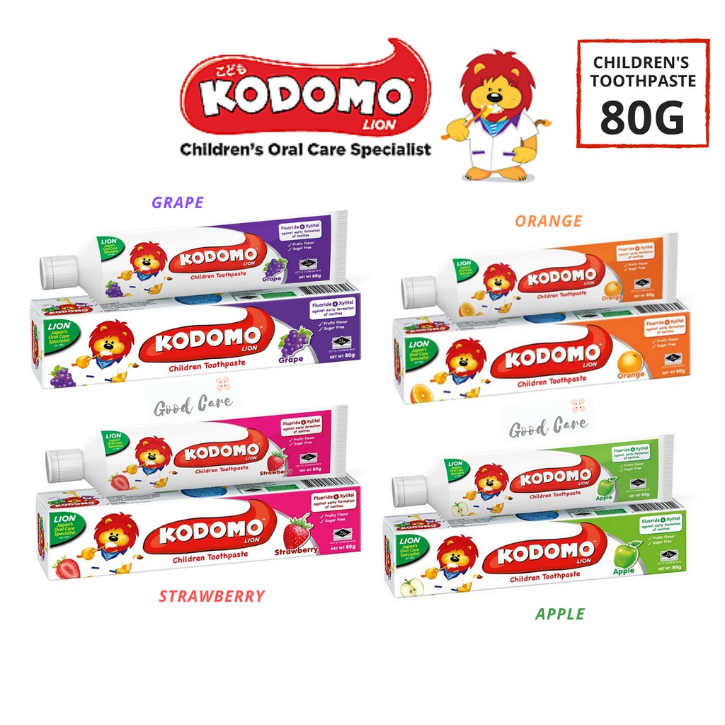 Kodomo Lion Children Toothpaste 80g ( Strawberry / Orange / Grape ...