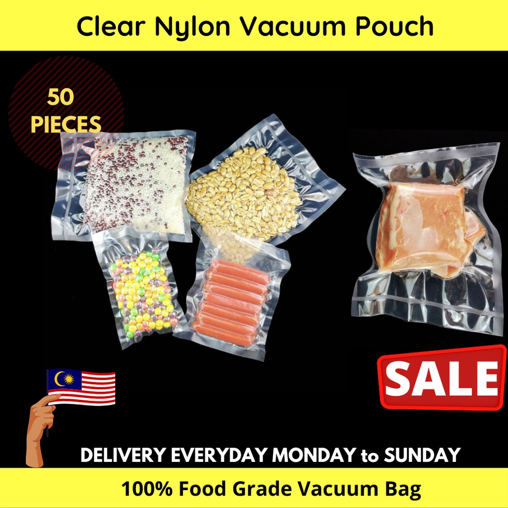 Nylon Vacuum Pouch (100 pcs)/ Vakum Bag / Plastic Storage Bag For ...
