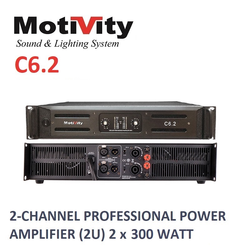 MOTIVITY C6.2 2-Channel Professional Power Amplifier - 2 x 300 Watt ...