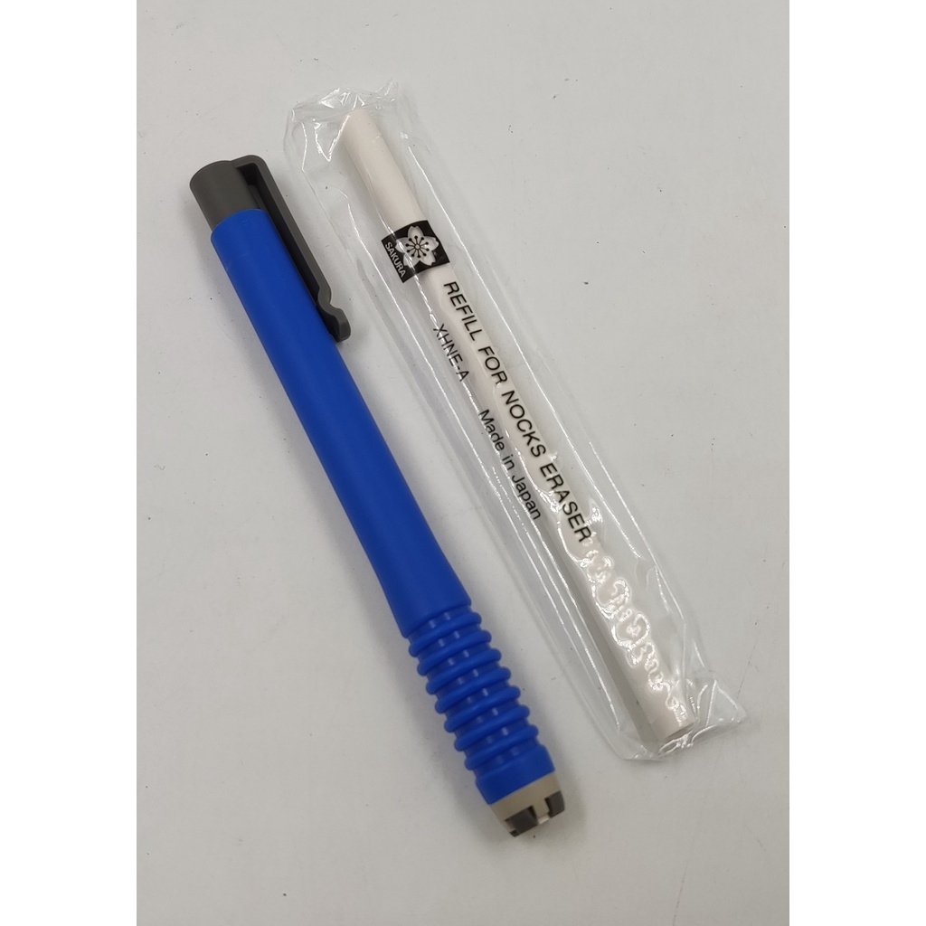 SAKURA White Retractable Nock Auto Eraser Pen Refillable Dust Free ...