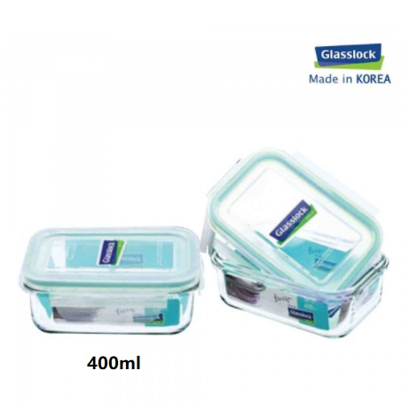 Glasslock : Rectangular Microwave Safe 400ml (1) /(2) | Shopee Malaysia