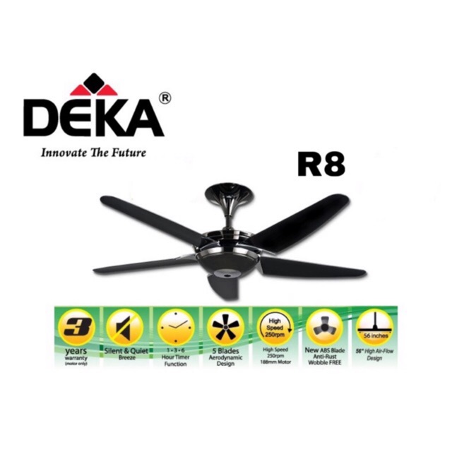DEKA R8N 56” CEILING FAN REVERSE FUNCTION WITH REMOTE CONTROL | Shopee ...