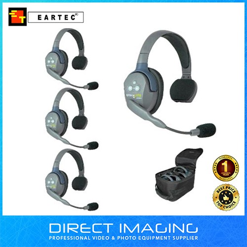 Eartec Ultra-Lite 4 Single Headset System for 4 User Talkback Intercom ...