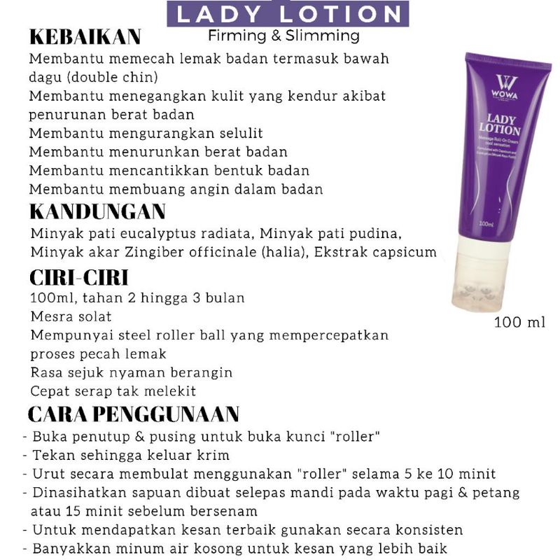 LADY LOTION LADY CLEANSE LOSYEN KURUS By Wowa | Shopee Malaysia