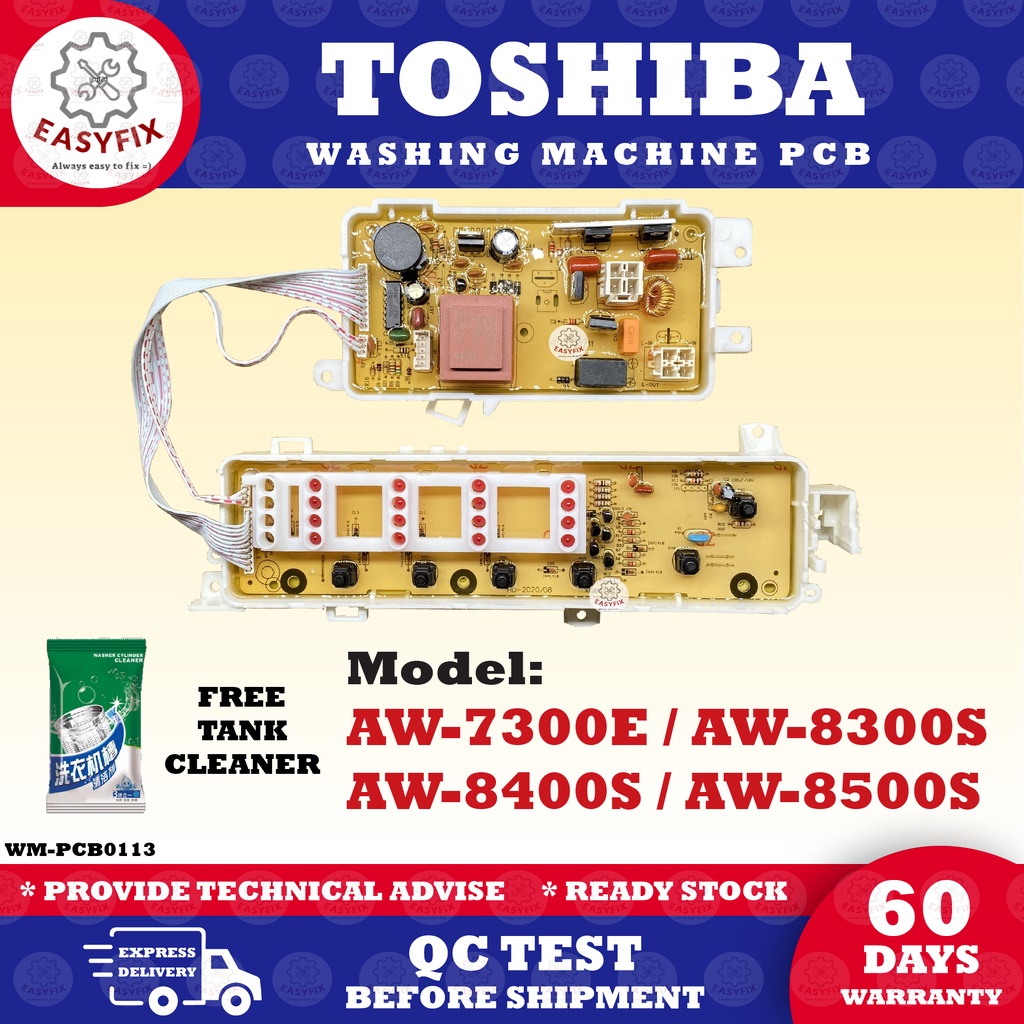 AW-7300E / AW-8300S / AW-8400S / AW-8500S TOSHIBA WASHING MACHINE PCB ...