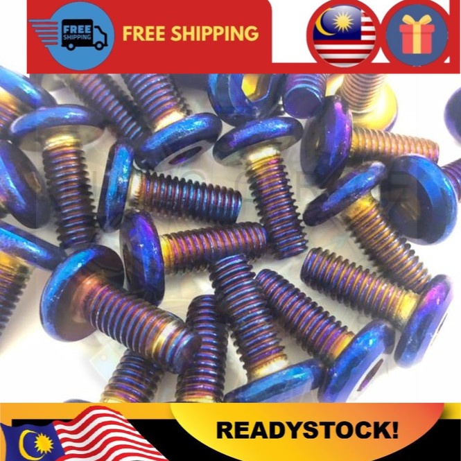 SKRU PIRING DISC MOTOR/DISC PLATE TITANIUM ALLOY GOLD TITANIUM BLUE ...