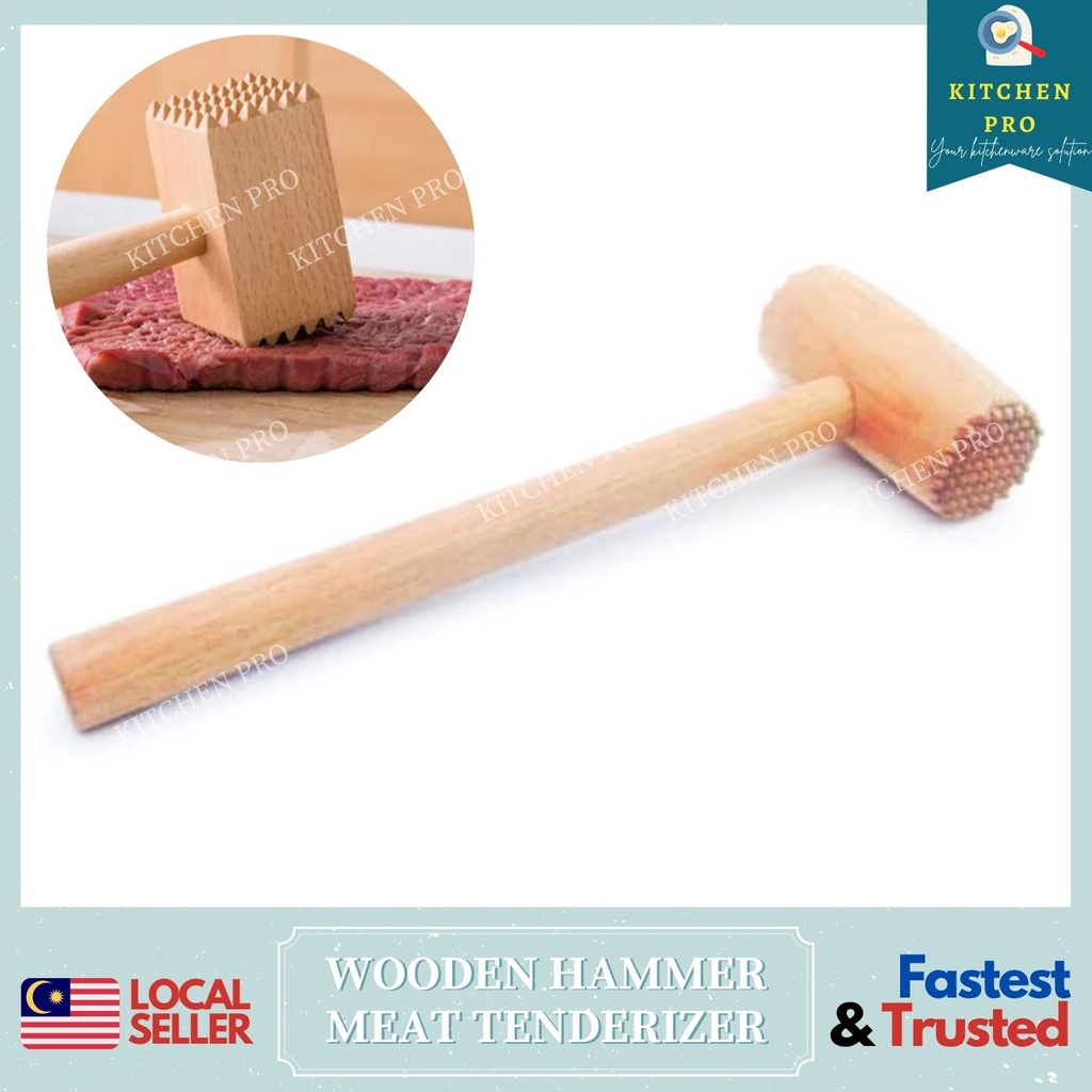 𝐊𝐈𝐓𝐂𝐇𝐄𝐍 𝐏𝐑𝐎 | Meat Tenderizer Wooden Hammer / Chicken Steak Mallet Beef ...