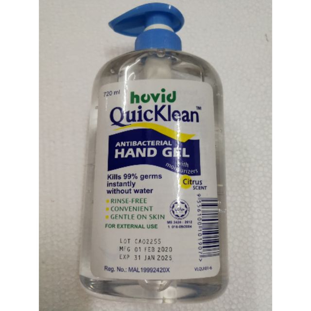 Hovid QuicKlean hand sanitizer 720ml | Shopee Malaysia