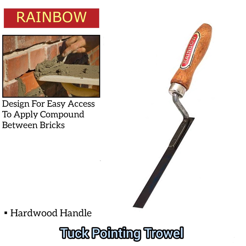 RAINBOW CEMENT TUCK POINTING TROWEL 1/2" X 5" STD BRICKLAYING TROWEL ...