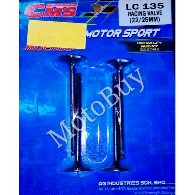 LC135 CMS HEAVY DUTY SUPER RACING VALVE SET ( 22/25mm ) | Shopee Malaysia
