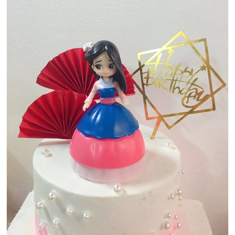 Ready stock hua mulan princess birthday cake topper deco set | Shopee ...
