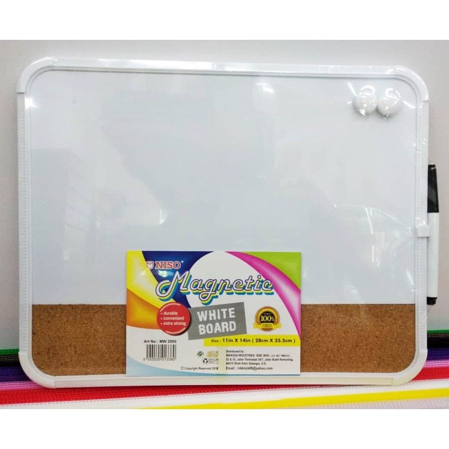 NISO Small Magnetic White Board + Cork board (MW2000) | Shopee Malaysia