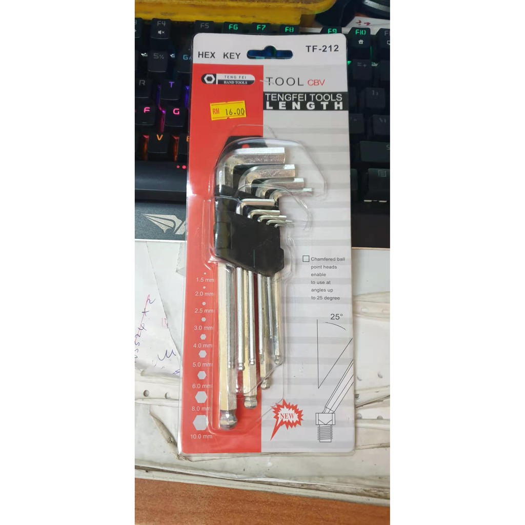 9 PCS HEX ALLEN KEY *( SHORT ) | Shopee Malaysia