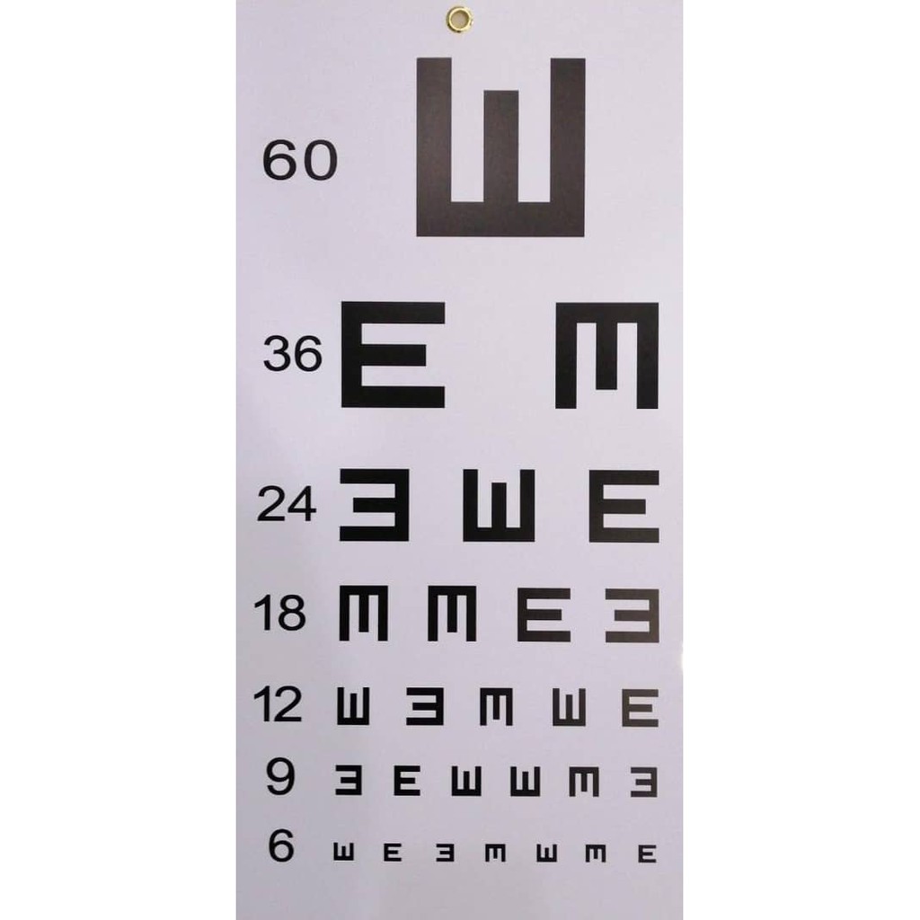 Clinical Eye chart E type and Alphabet type (Size : 56cm x 27cm approx ...
