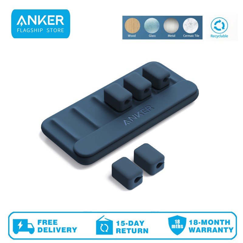 Anker A8891 Magnetic Cable Holder Desktop Multipurpose Cord Keeper 5 Clips | Shopee Malaysia