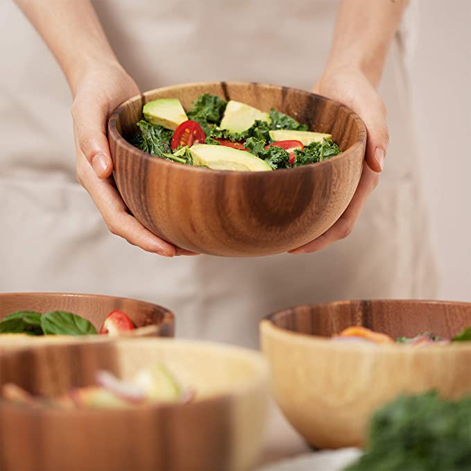 READYSTOCK Bowl Salad Mangkuk Hidang Kayu Mangkuk Kayu Acacia Wooden ...