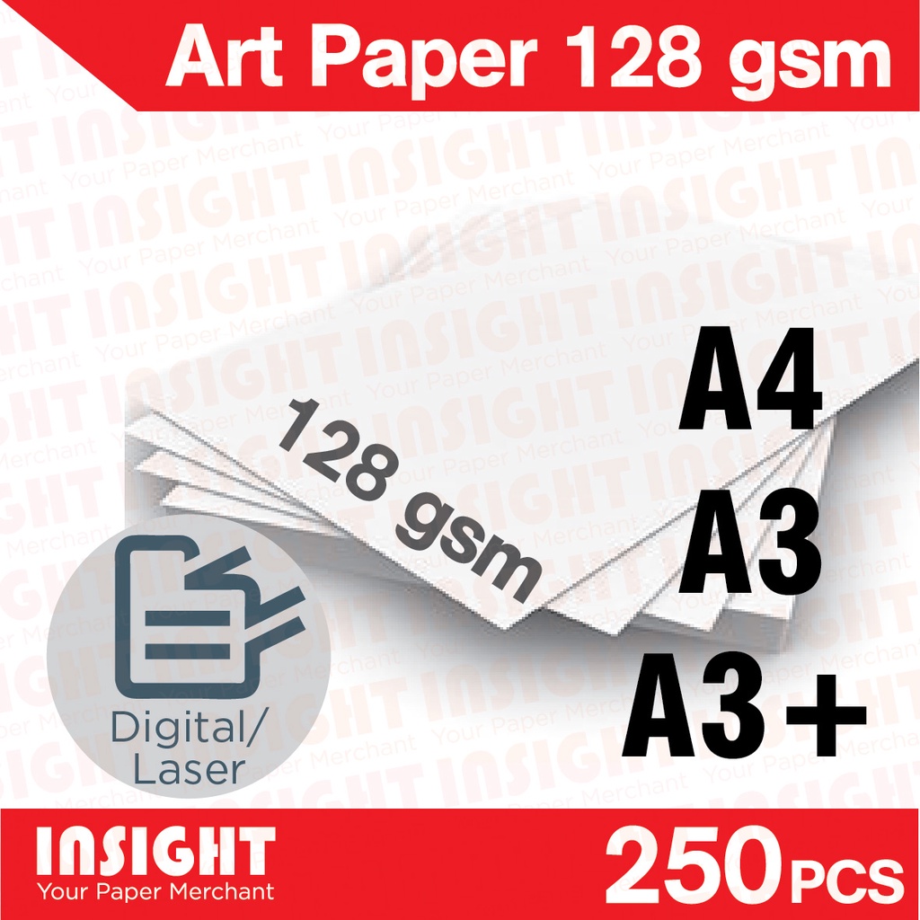 Art Paper 128gsm 250's A4 A3 A3+ Poster Paper Magazine Paper gloss ...