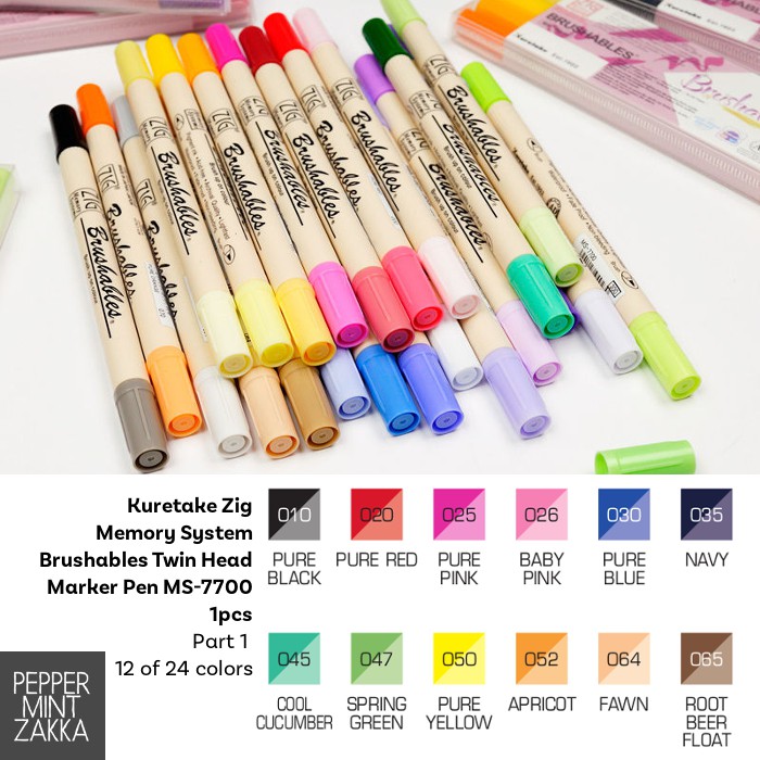 [Part 1] Kuretake Zig Memory System Brushables Twin Head Marker Pen MS ...