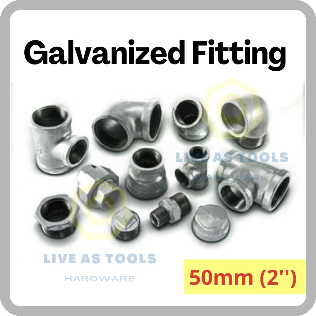 [GI Fitting] 2'' 50mm Galvanized Iron Besi/ Pipe Fitting/ lock nut ...