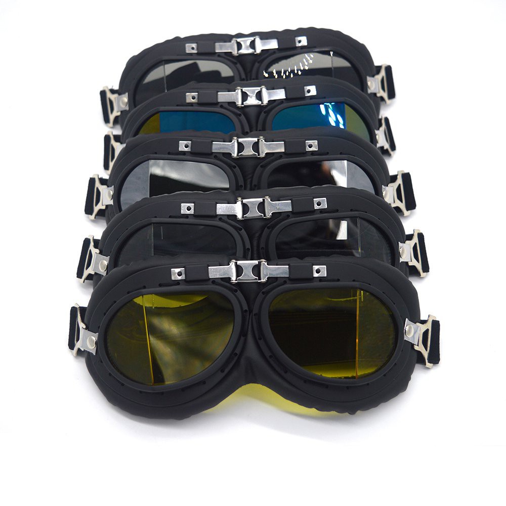 Retro Motorbike Motocross Helmet Pilot Goggles Jet Vintage Wwii Pilot ...