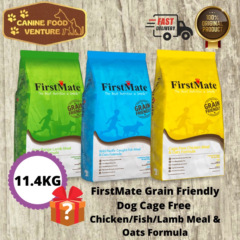 FirstMate Grain-Friendly Dog Cage Free Range Chicken / Lamb / Fish Meal & Oats Formula 11.4KG ...