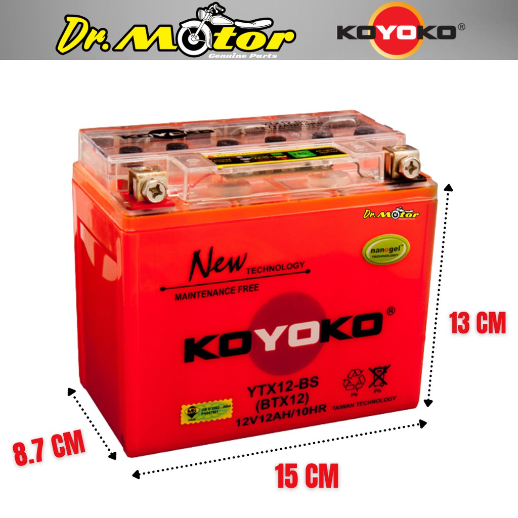 KOYOKO GEL G2 LED BATTERY BATERI MOTOR BATTERI YB3L YB4L YB5L YTZ5 YTZ6 ...