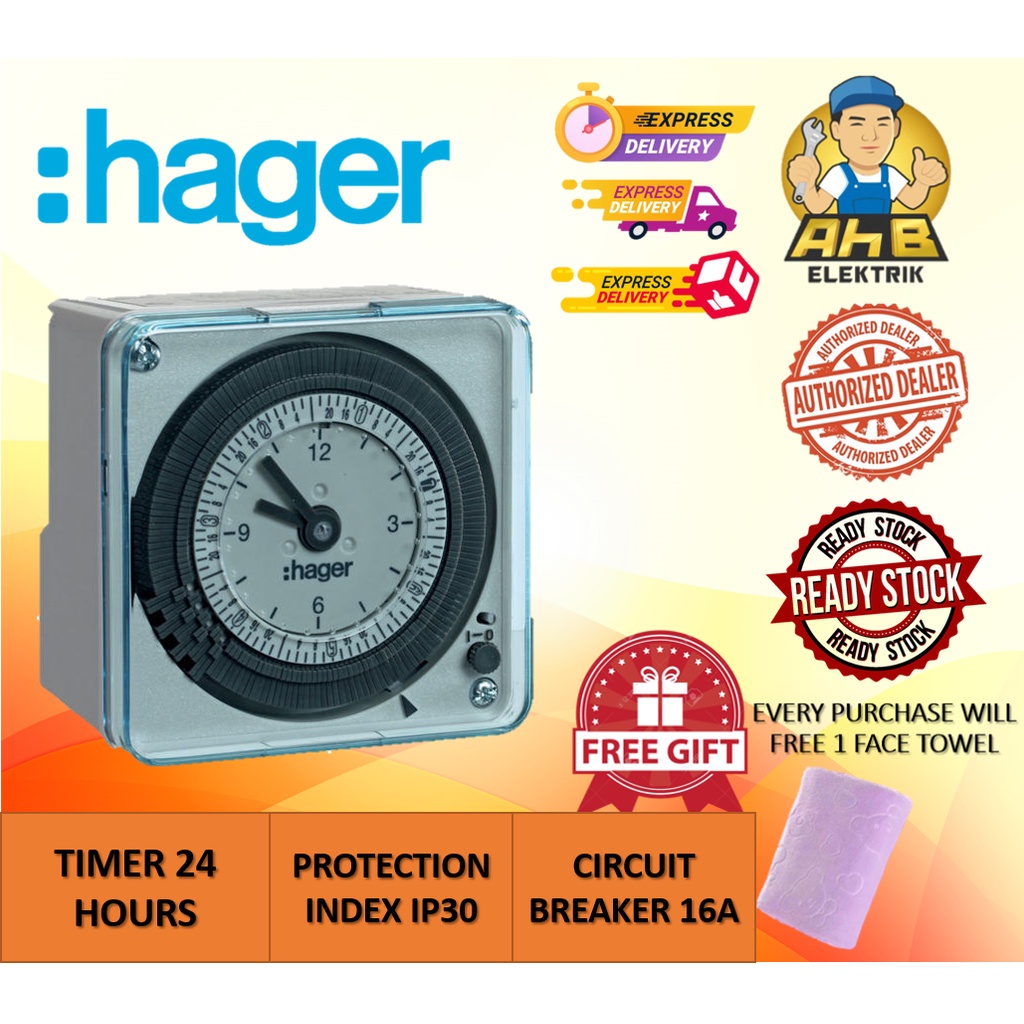 HAGER/MK TIMER 24 HOURS TIMER Analogue Time Switches | Shopee Malaysia