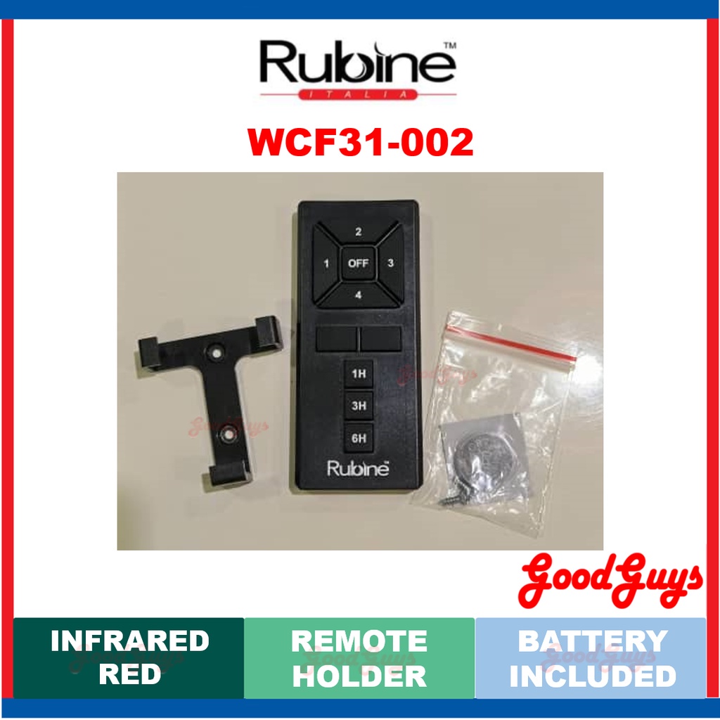 Rubine WCF31-002 Remote Control for Ceiling Fan Models: PICCO/VETTA ...
