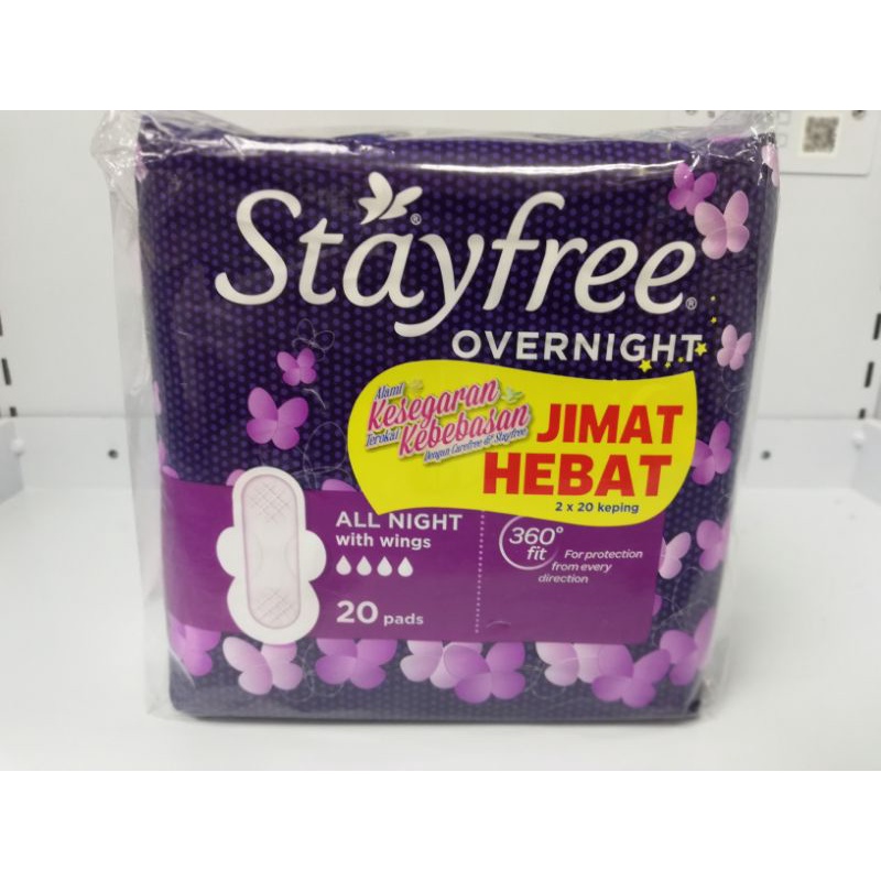 Stayfree sanitary pads All Night with Wings/pad wanita(twin pack ...