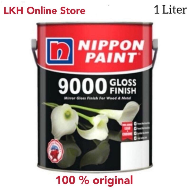 💯Nippon paint 1 litre high gloss / cat kilat untuk kayu and Besi 🔥 ...