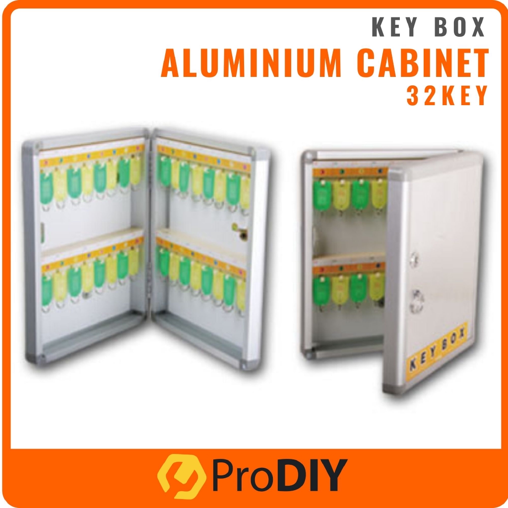 HVILOG H-1032 32Pcs Key Box Aluminium Cabinet Safety Key Storage Box ...