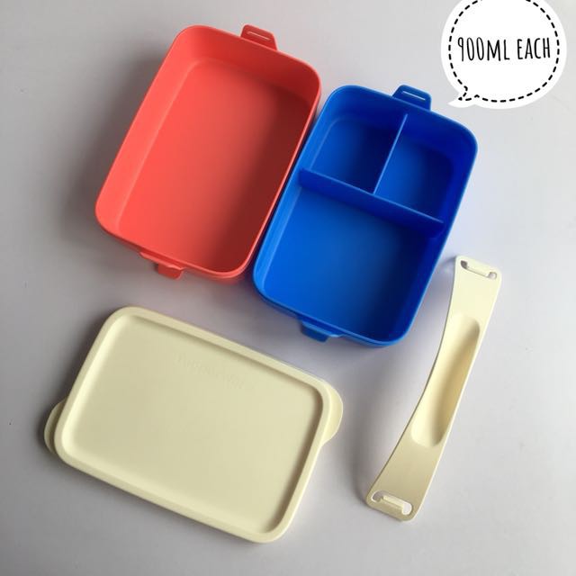 (Big OFFER) Tupperware Click To Go with handle (2) 900ml | Shopee Malaysia