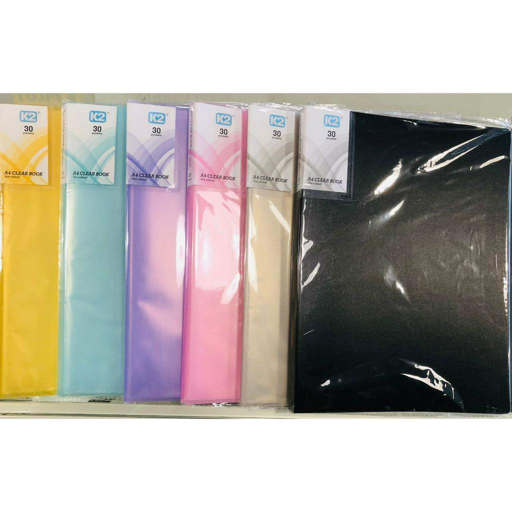 K2 A4 Size Clear Book 30 Pockets - Ice Culours | Shopee Malaysia