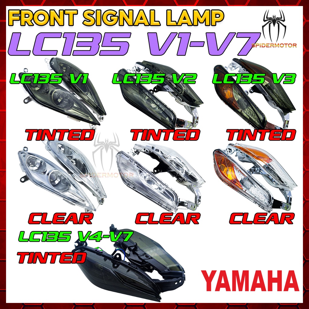 SIGNAL FRONT SIGNAL DEPAN LC135 OLD LC 135 NEW V1 V2 V3 V4 V5 V6 V7 TINTED & CLEAR [ 1 SET ...