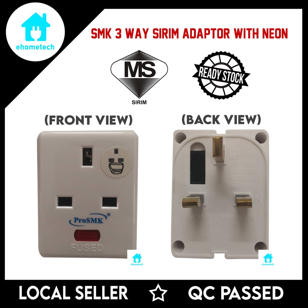 SMK 3 Way Sirim Adaptor With Neon | Shopee Malaysia