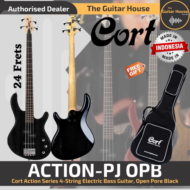 Cort ACTION-PJ OPB Action Series 4-String Electric Bass Guitar, Open ...