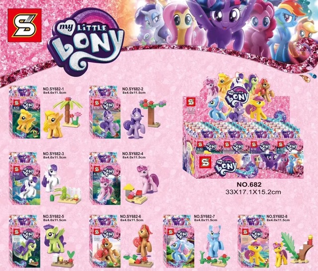 (8 in 1) My Little Pony Minifigures SY682 Block Compatible Building ...