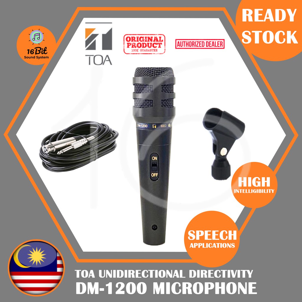TOA Mic AZAN Microphone DM-1200 Unidirectional Microphone with 10Meter ...