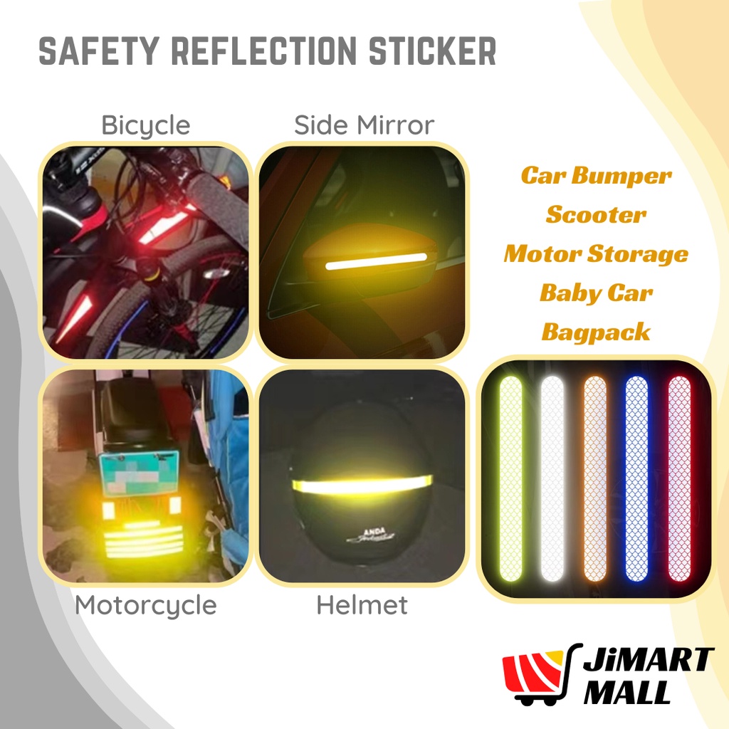 SAFETY LIGHT REFLECTION STICKER Universal Warning Door Motor Storage ...