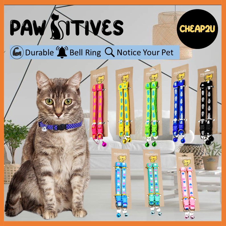Pawsitives Pet Collar Rantai Kucing ( GLOW IN DARK ) 宠物项圈 Adjustable ...