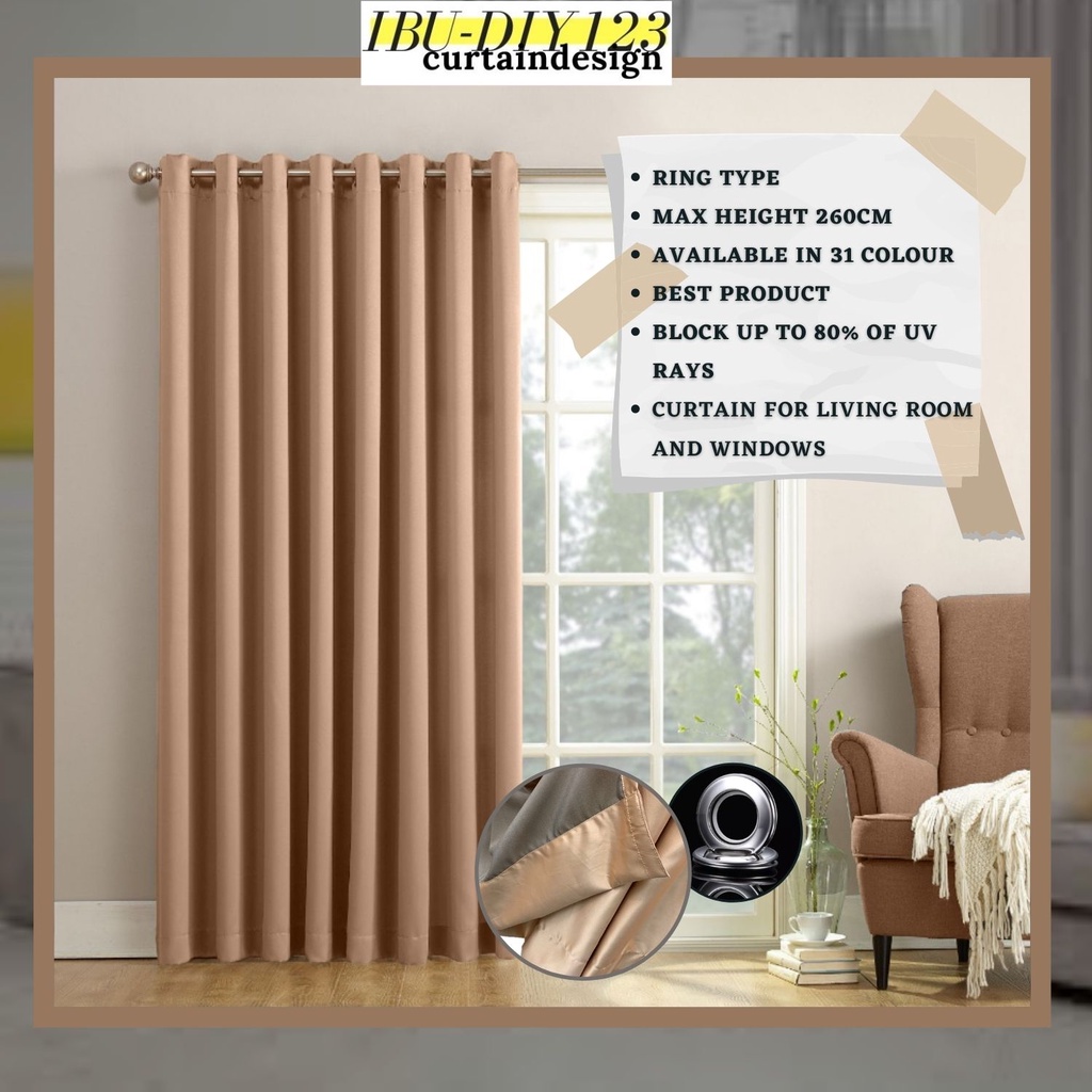 A4 Ready Made Curtain!!! Siap Jahit Langsir ,Langsir RAYA Kain Tebal ...