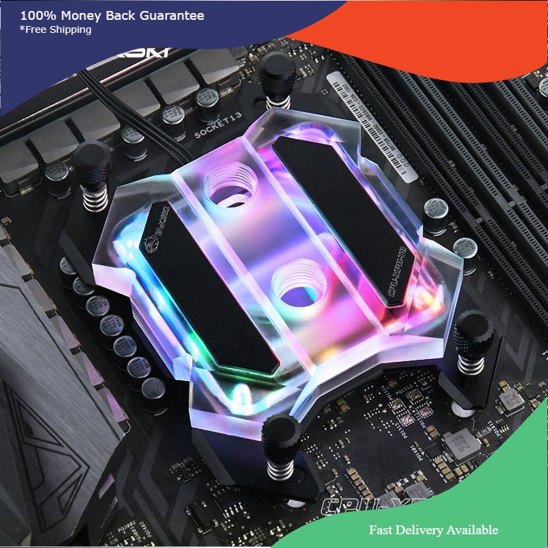 Bykski CPU-XPH-T8(AMD) CPU Water Cooling Block - PMMA - Black Accent w ...