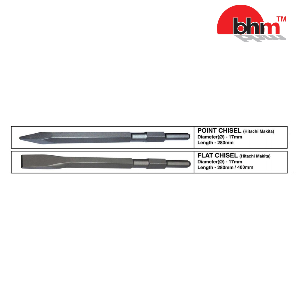 KSK 17 x 280mm / 17 x 400mm Hex Point Chisel & Flat Chisel (For Demolition Hammer) | Shopee Malaysia