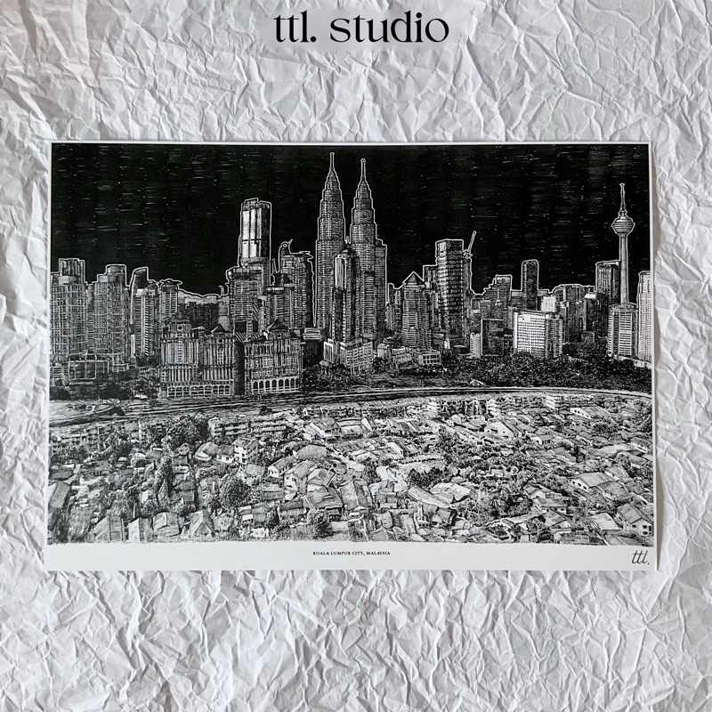 Kuala Lumpur City limited art print // A3 size // Architecture [ttl ...
