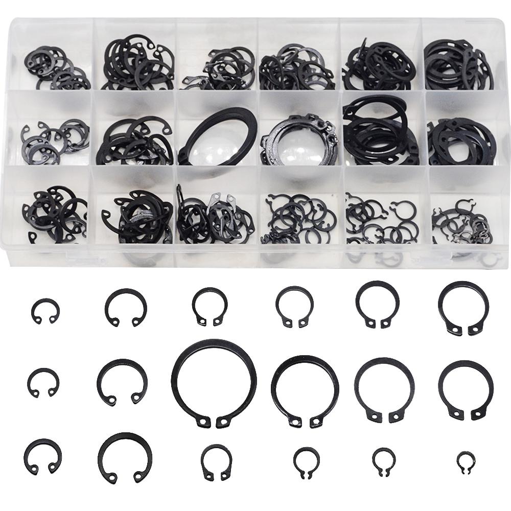 225PCS Circlip External/Internal Retaining E-type Cir clip Lock Snap ...
