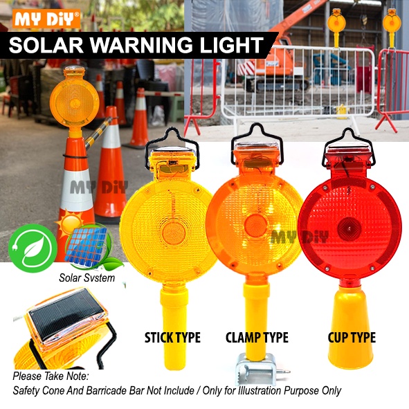 MYDIYHOMEDEPOT - Traffic Warning Light Solar Blinker Hazard Traffic ...