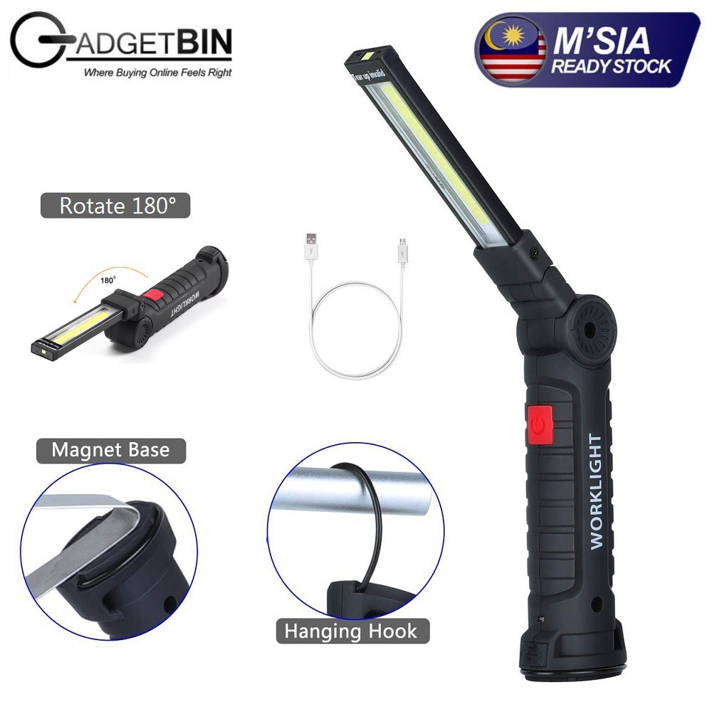 W52 COB LED Rechargeable Work Light with Magnetic 5 Modes Bright LED ...