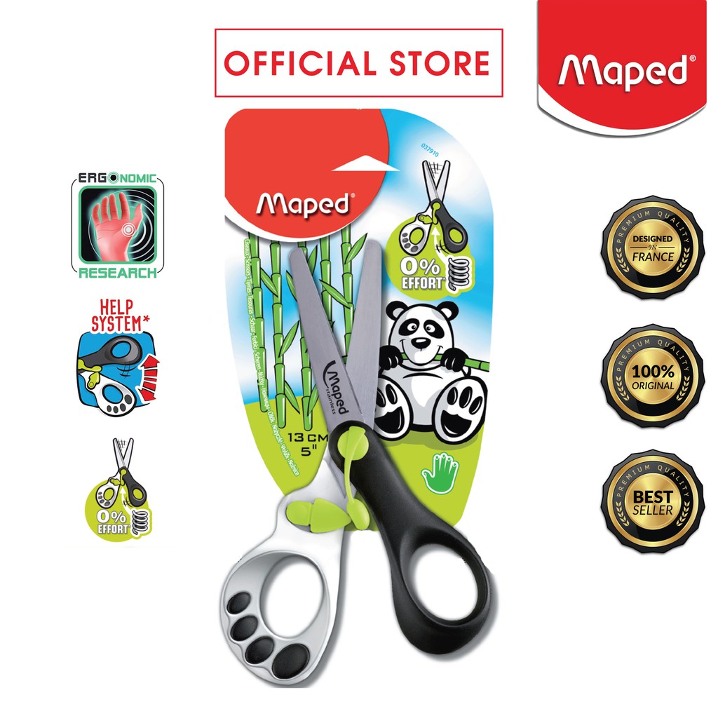 Maped Koopy Kid Scissors with Cut Assist, Safety Blunt Tip, & Stainless ...