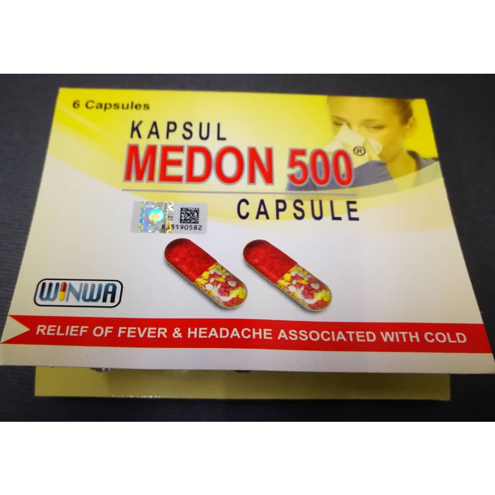 【WINWA】KAPSUL MEDON 500 CAPSULE 美通伤风丸 ( 6 CAPSULE ) | Shopee Malaysia